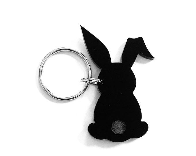 Engraved Lop Eared Rabbit With Tail Keyring Keychain Bag Charm Gift in ...