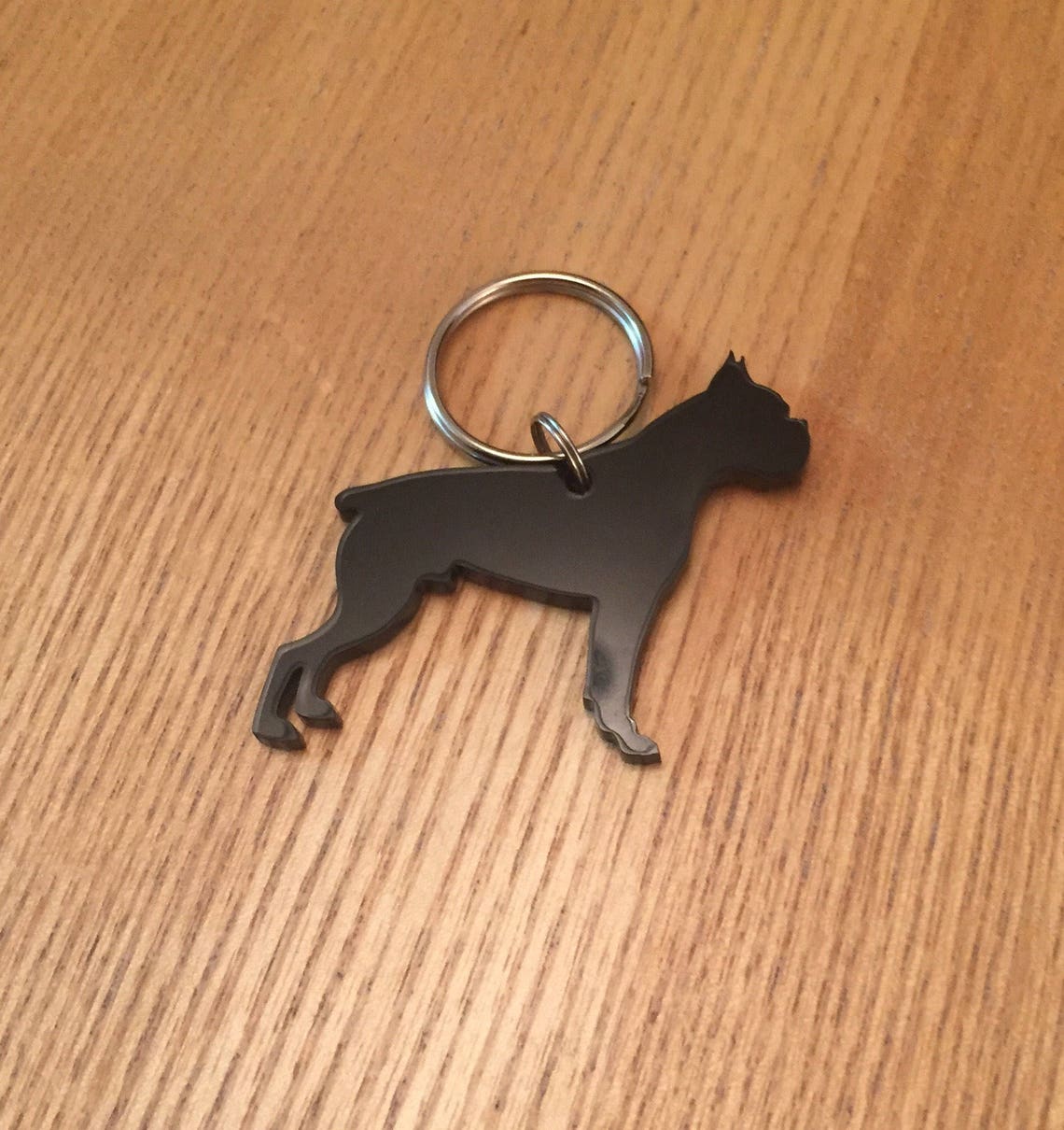 Boxer Dog Keyring Keychain Bag Charm Gift in Black - Etsy