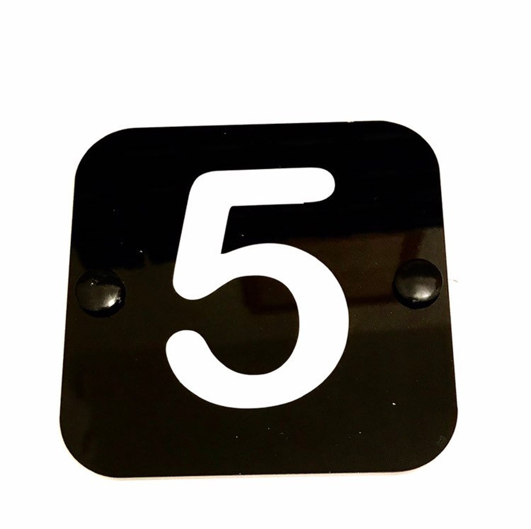 Personalised Door Number Sign Plaque in Acrylic With White Vinyl ...
