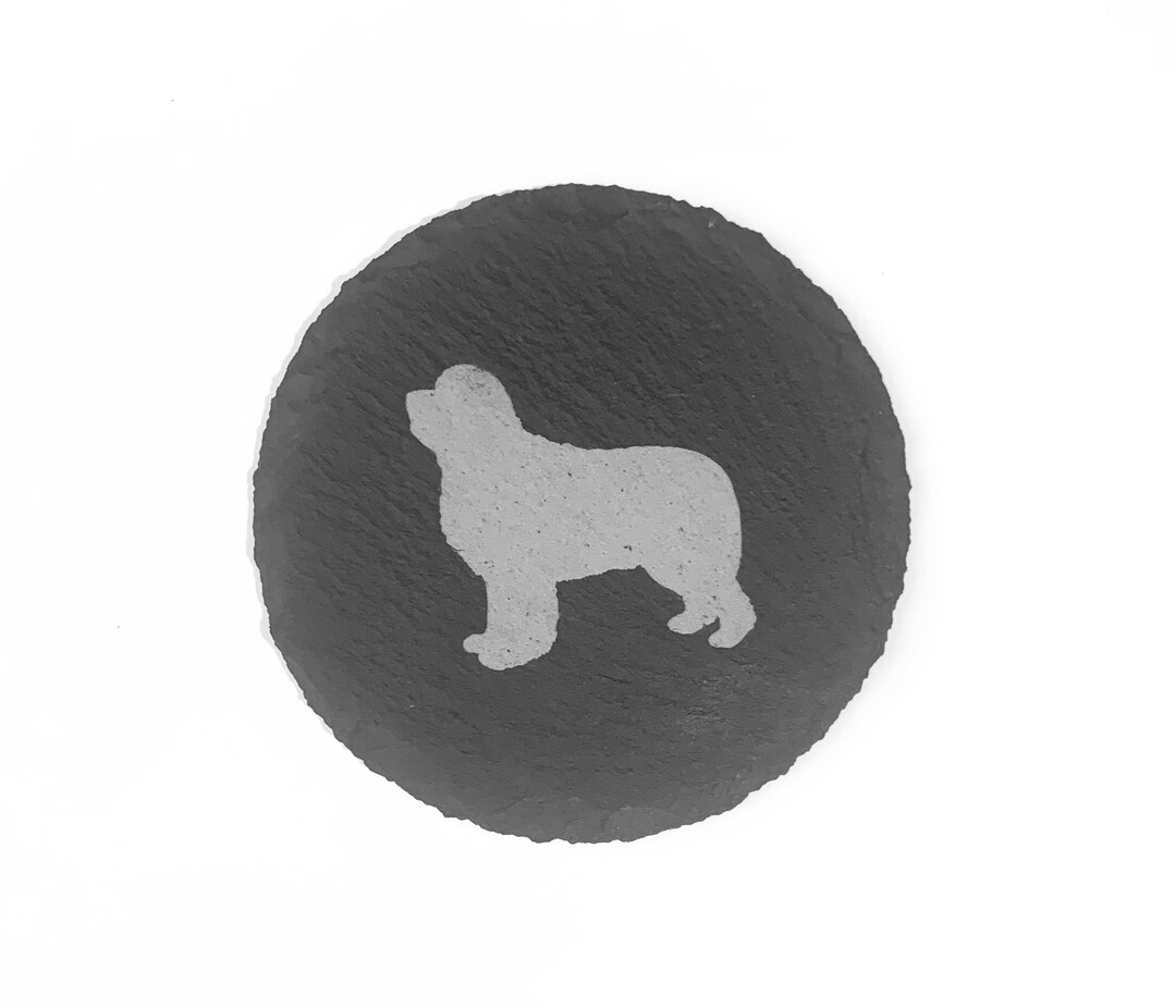 Newfoundland Dog Engraved Rustic Slate Coasters Laser Engraved Coaster ...