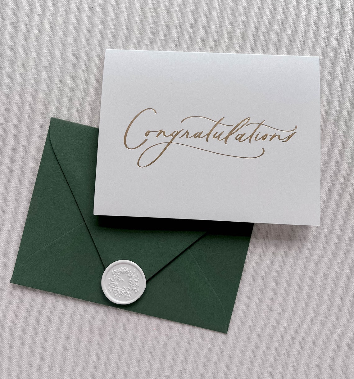 Congratulations Greeting Card With Envelope & Wax Seal | Congrats Card ...