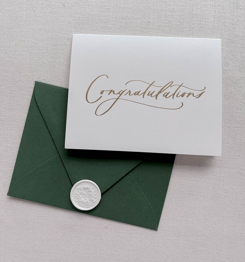 Congratulations Greeting Card With Envelope & Wax Seal | Congrats Card ...