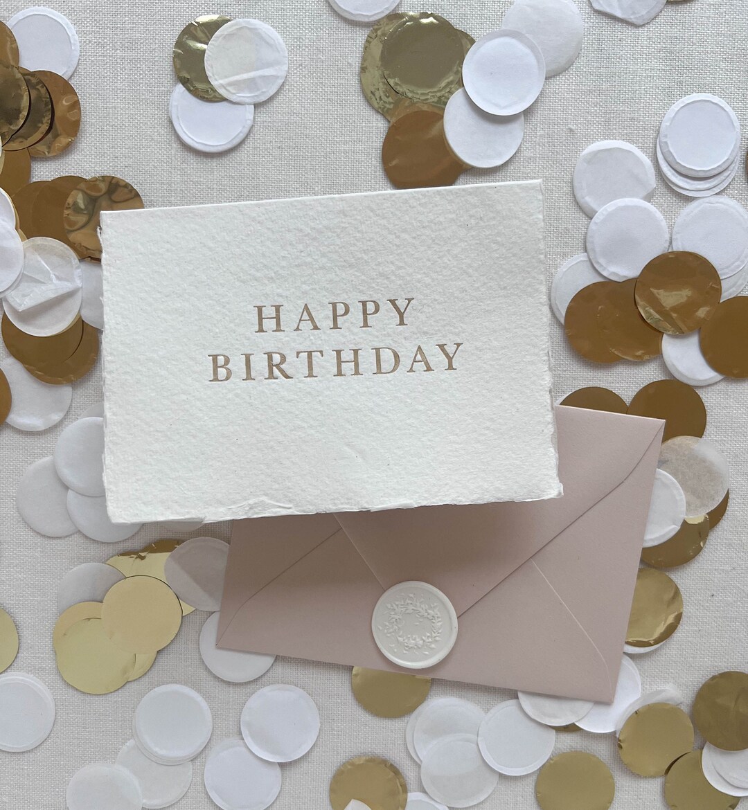 Handmade Paper Small Birthday Cards With Envelopes & Wax Seal | Set of ...