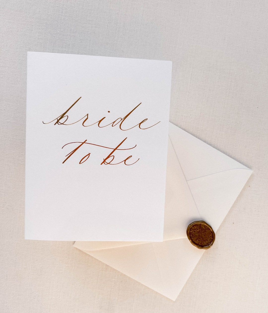 Bride to Be Greeting Card With Envelope & Wax Seal | Wedding Card ...