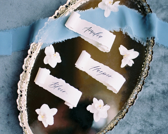 Calligraphy Scroll Name Place Cards on Handmade Paper Calligraphy Name ...