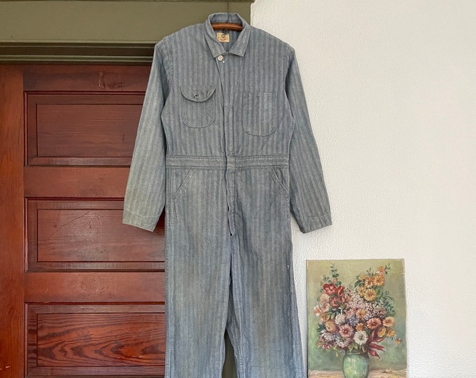Vintage Big Ben/wrangler Herringbone Coveralls - Jumpsuit - Prentice ...