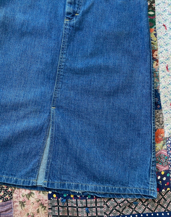 Vintage 1960s 1970 Lee Denim Skirt High Rise Talon Zi… - Gem