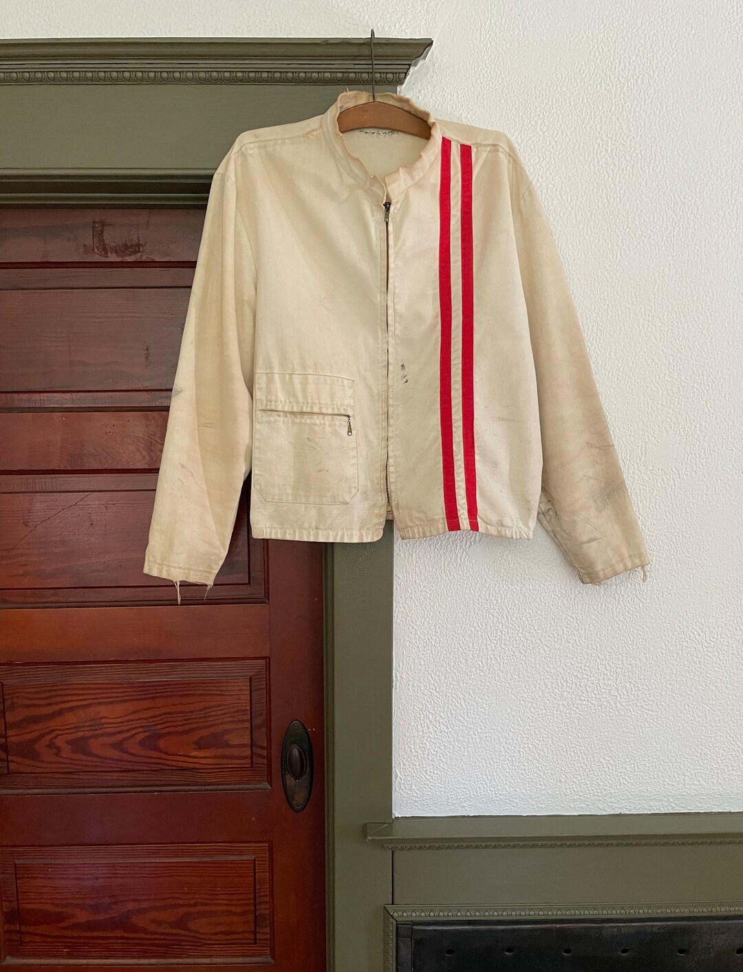 Vintage 1960s 1970s MSR Racing Jacket Canvas Talon Zip Motorcycle Shop ...