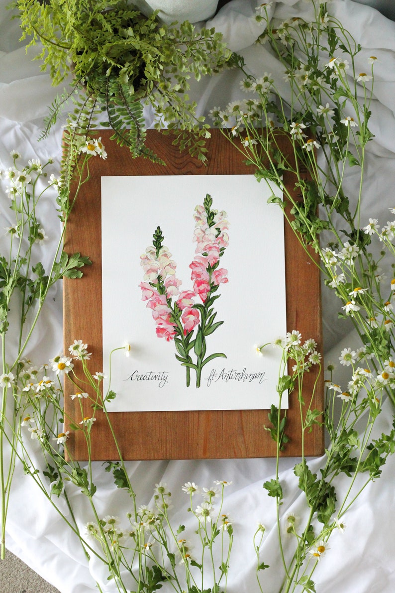 Snapdragons - Creativity - Vertical Flower Language Print - Etsy
