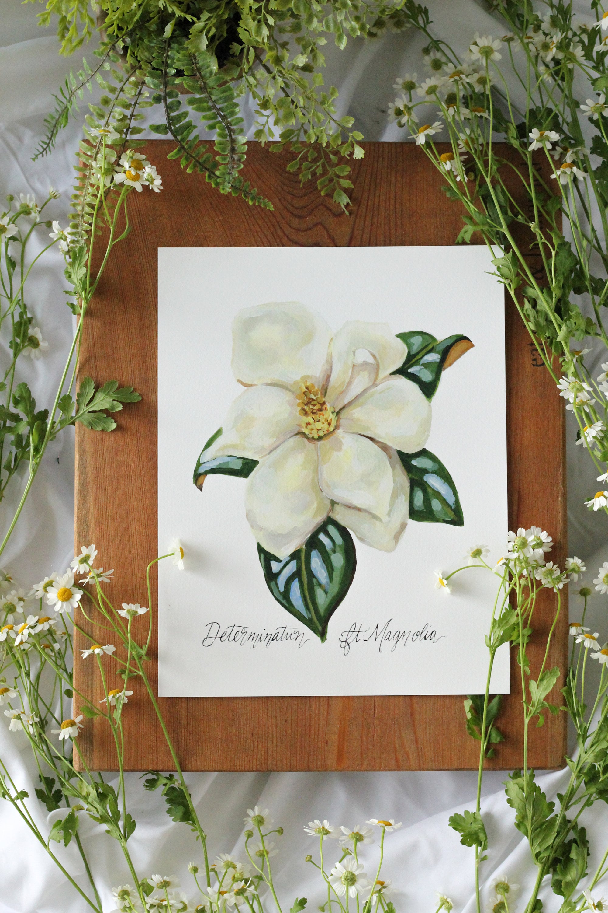 Magnolia - Determination - Vertical Flower Language Print - Etsy