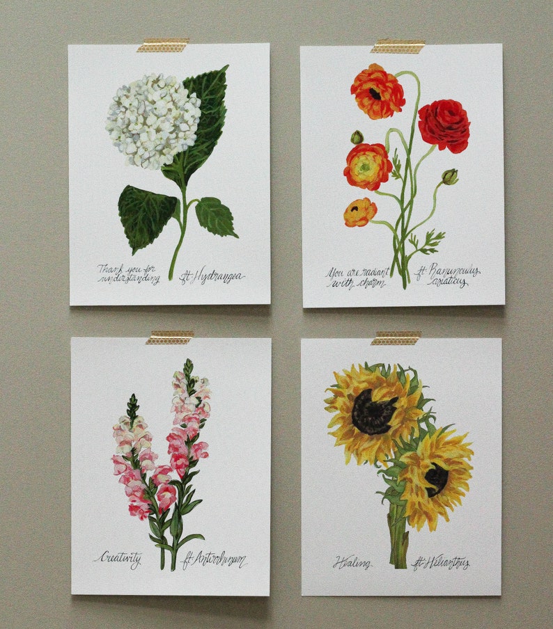 Snapdragons - Creativity - Vertical Flower Language Print - Etsy