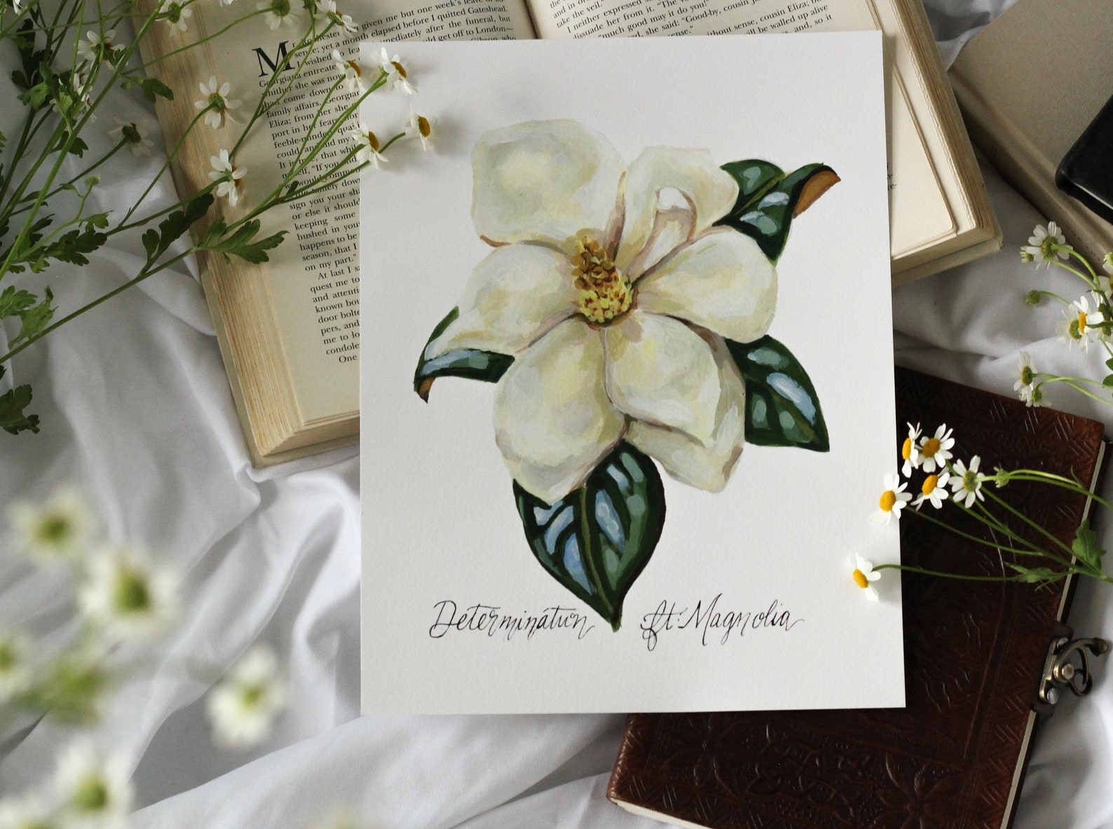 Magnolia - Determination - Vertical Flower Language Print - Etsy