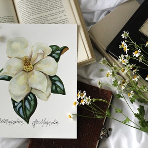 Magnolia - Determination - Vertical Flower Language Print - Etsy