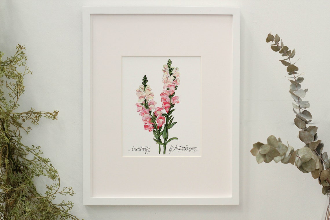 Snapdragons - Creativity - Vertical Flower Language Print - Etsy
