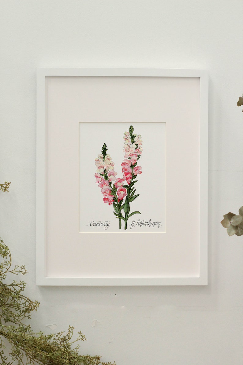 Snapdragons - Creativity - Vertical Flower Language Print - Etsy