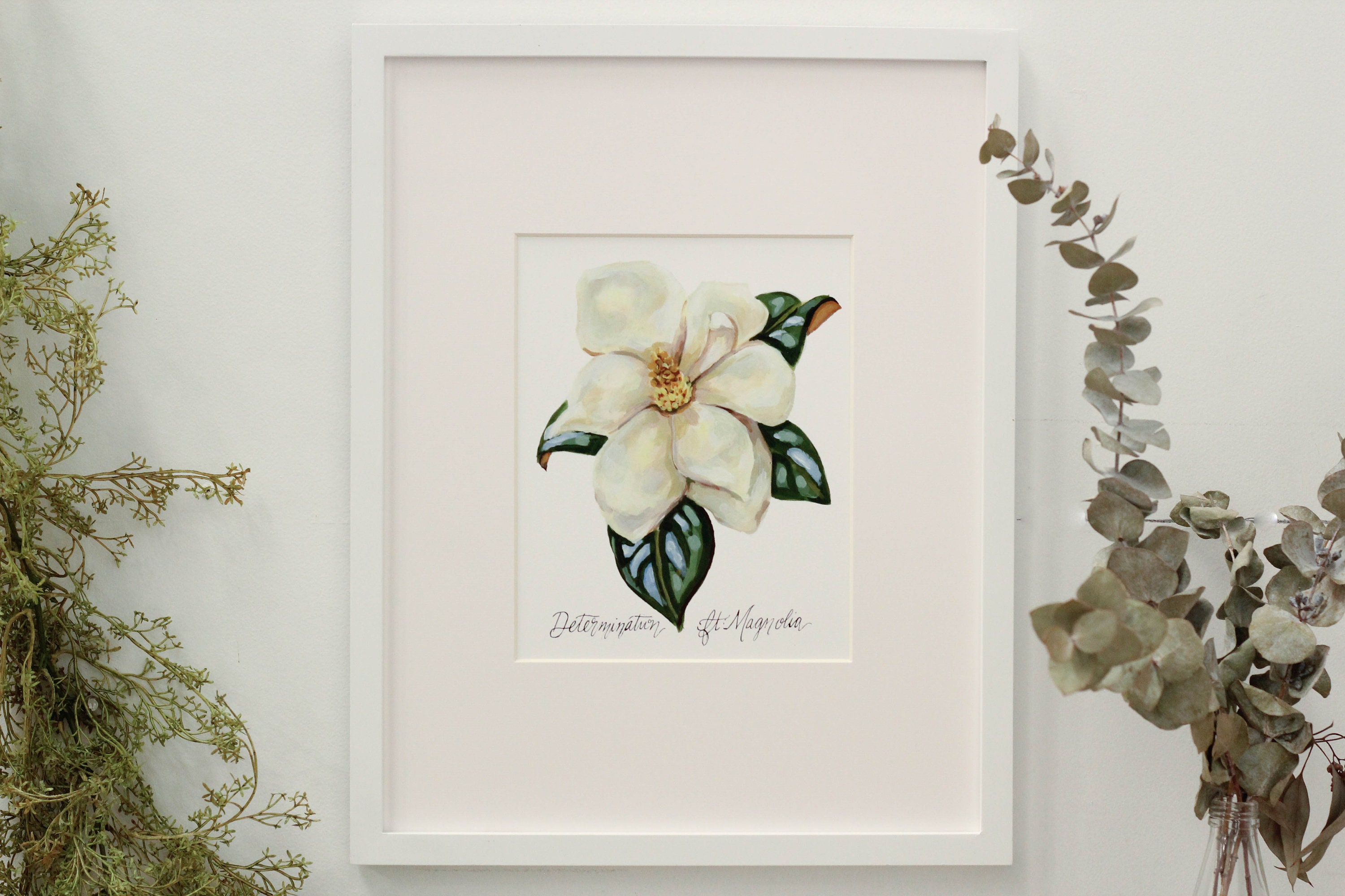 Magnolia - Determination - Vertical Flower Language Print - Etsy