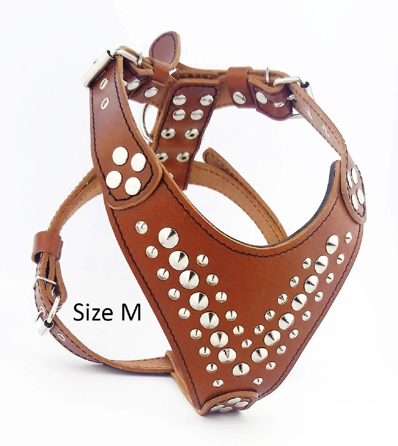Bestia™ Genuine Leather "star" Harness. Studded. Soft Padded Chest ...
