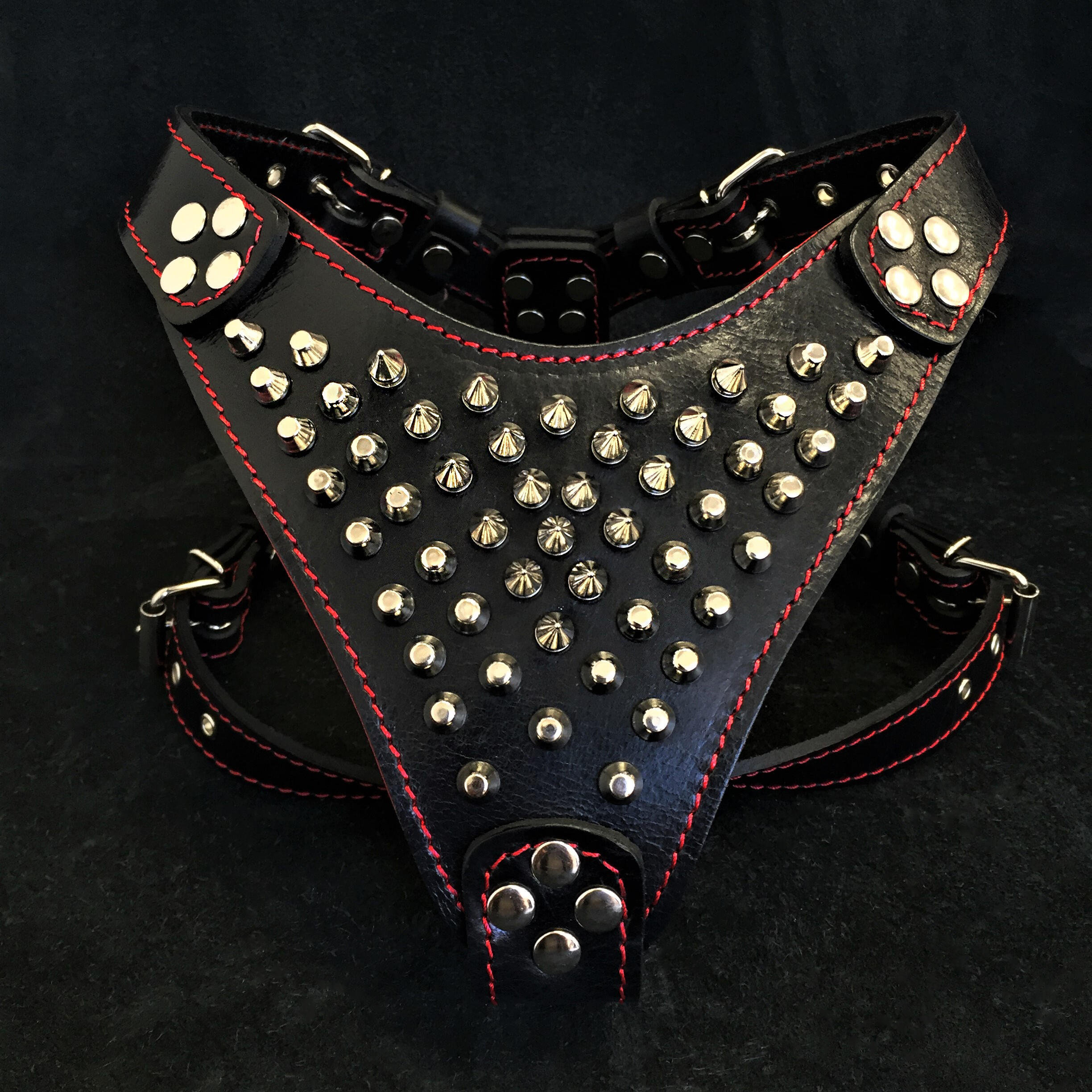 Bestia frenchie Leather Studded Harness. 100% Hand - Etsy