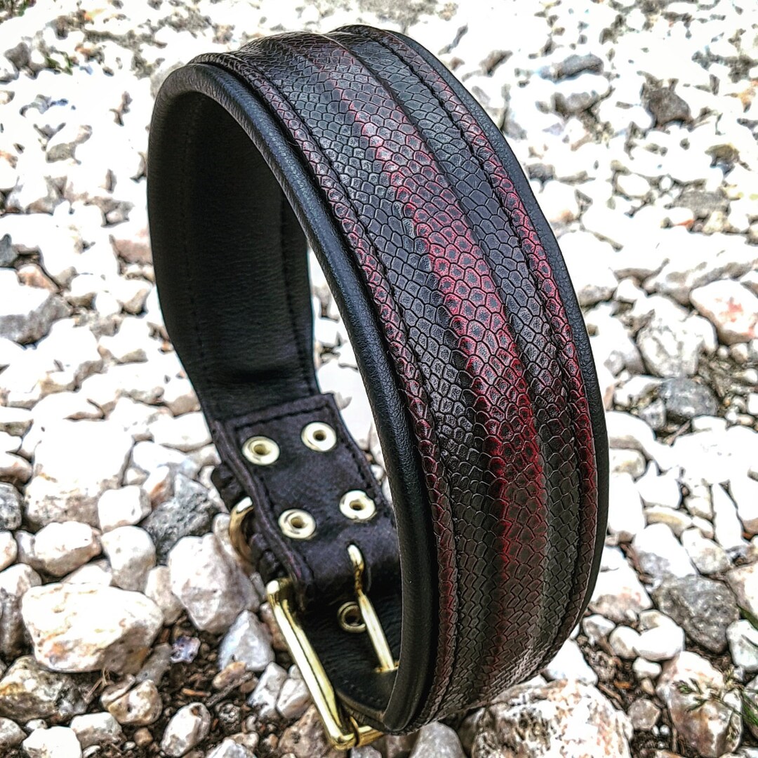 Bestia "cobra" Leather Dog Collar – Handmade Cobra Pattern, Padded ...