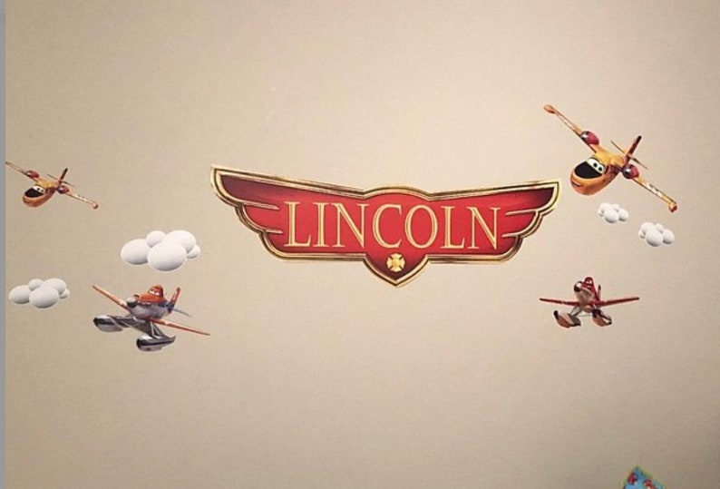 Personalized Planes Fire and Rescue Wall Decals | Etsy