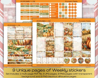 Weekly Printable Planner Stickers Kit, Vertical Week Stickers Kit ...