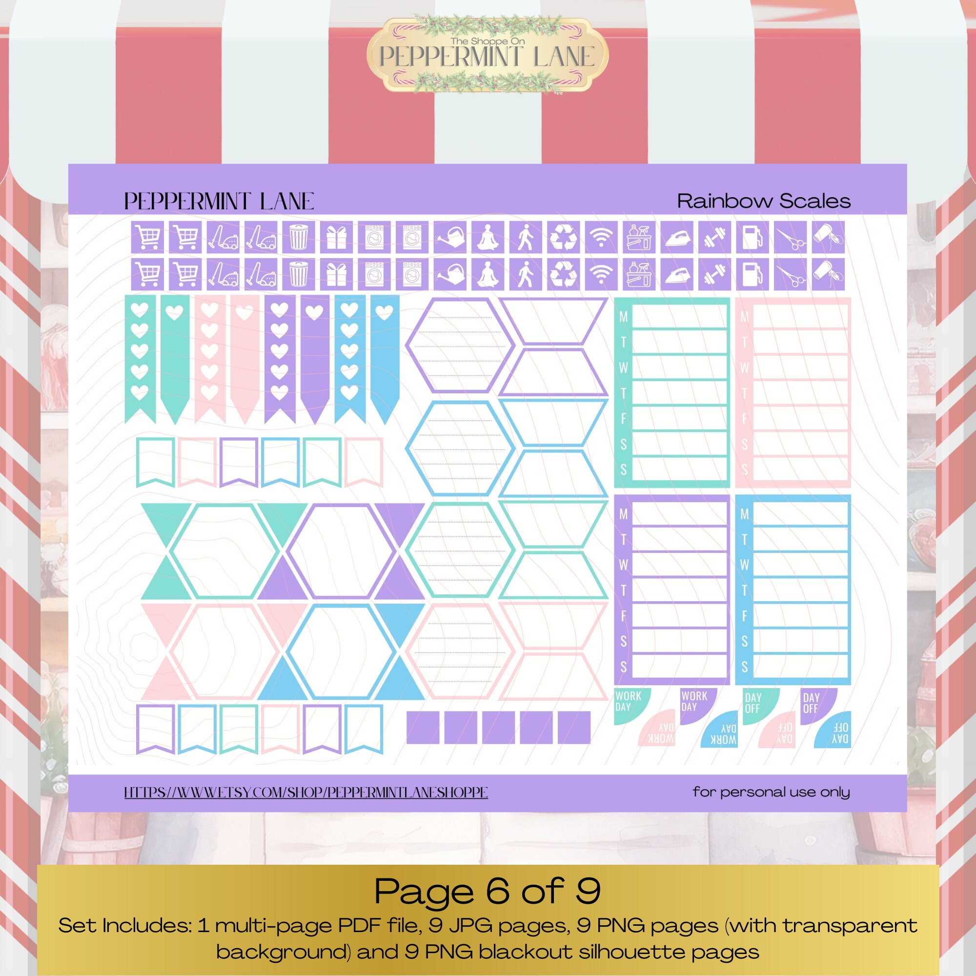 Printable Planner Stickers, Printable Weekly Stickers Kit, Vertical ...