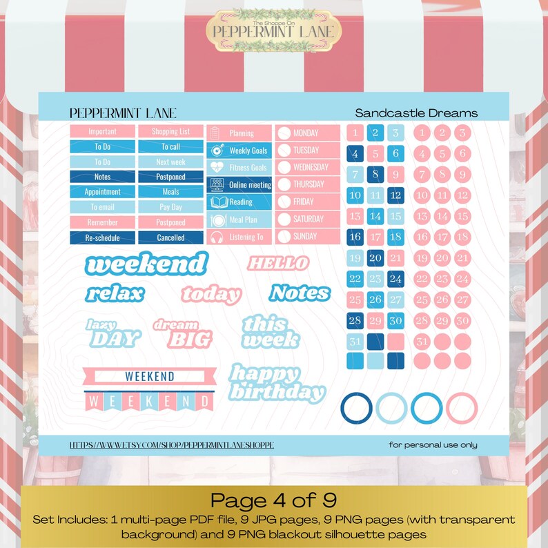 Weekly Printable Planner Stickers Kit, Vertical Week Stickers Kit ...