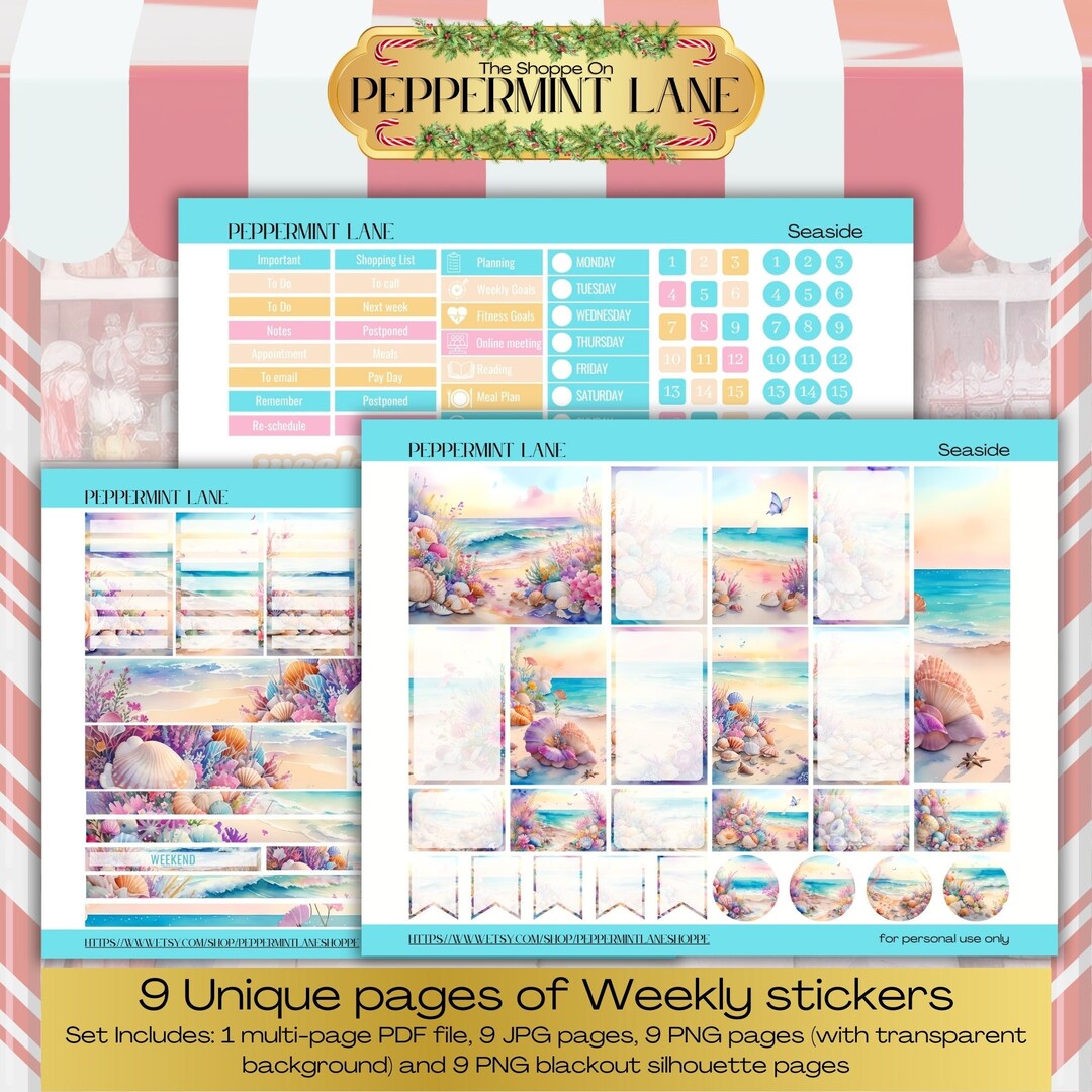 Weekly Printable Planner Stickers Kit, Vertical Week Stickers Kit ...