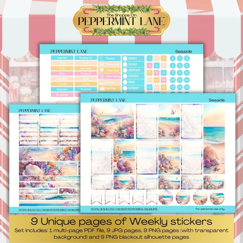 Weekly Printable Planner Stickers Kit, Vertical Week Stickers Kit ...