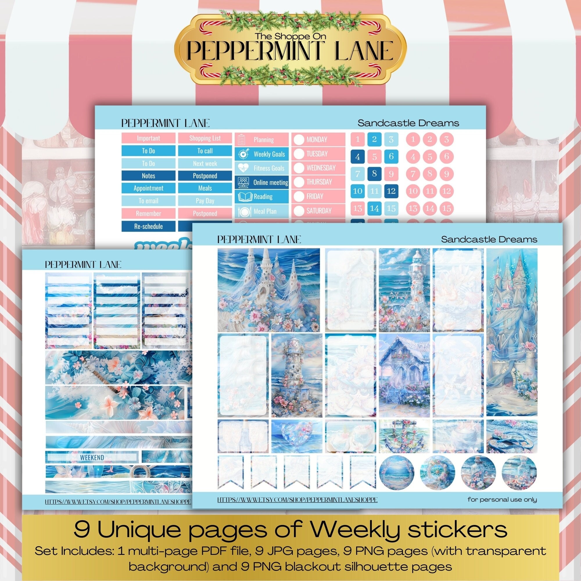 Weekly Printable Planner Stickers Kit, Vertical Week Stickers Kit ...