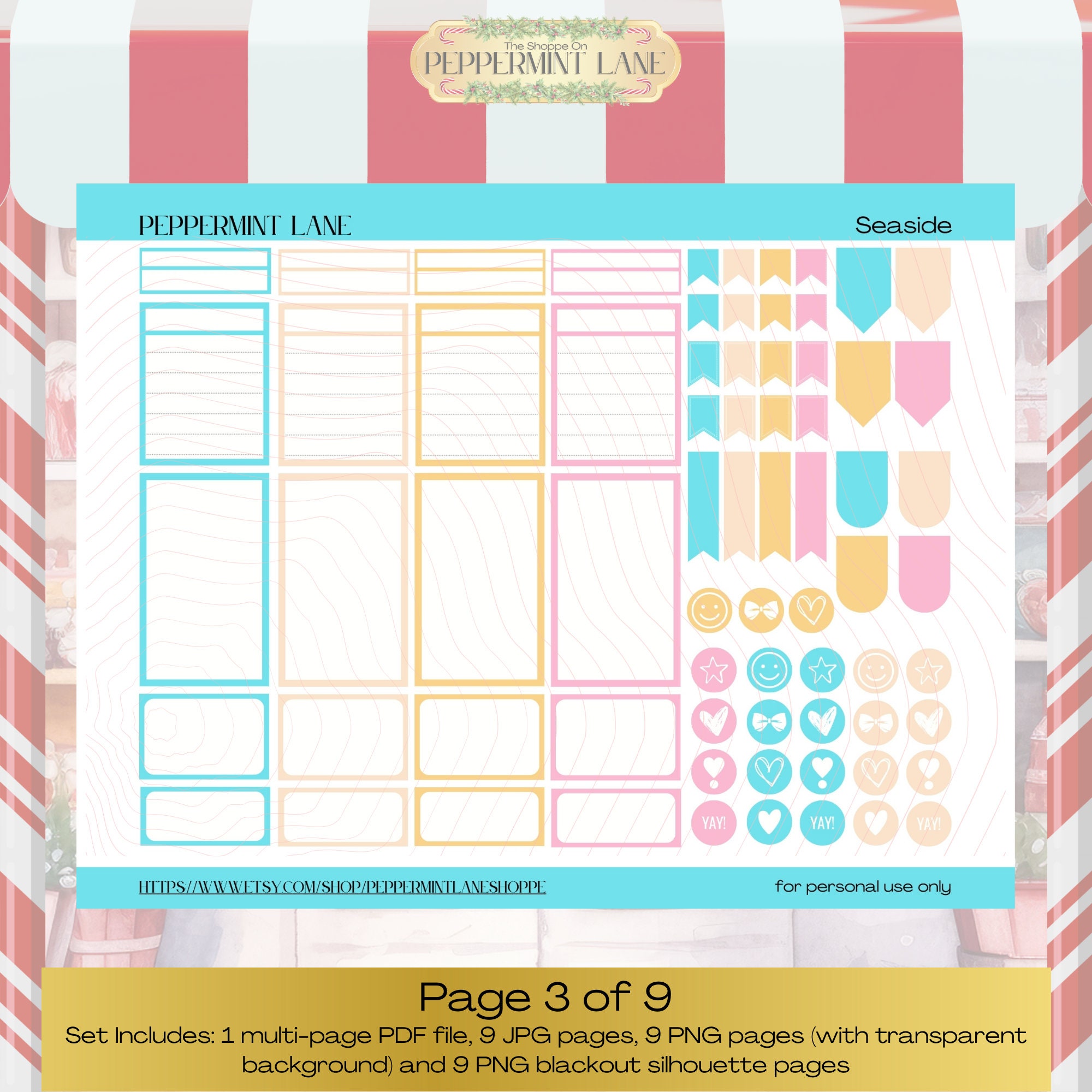 Weekly Printable Planner Stickers Kit, Vertical Week Stickers Kit ...