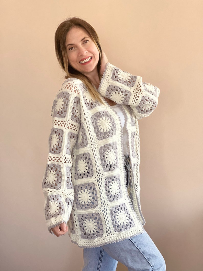 CROCHET CARDIGAN Handmade Granny Squares - Etsy