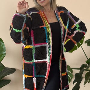 PİCASSO CROCHET CARDIGAN Hand Made Grannysquare Limited Edition - Etsy