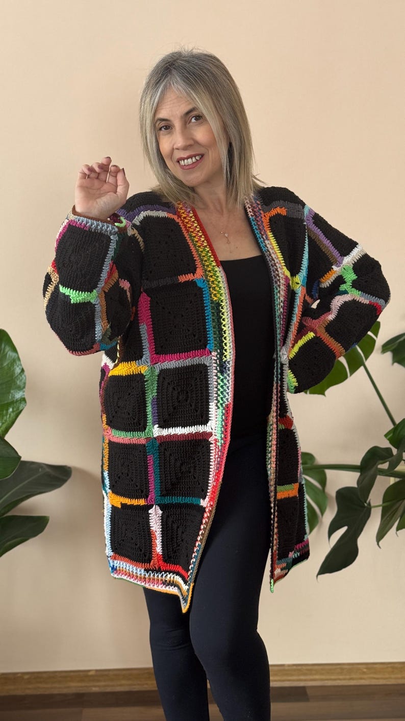 PİCASSO CROCHET CARDIGAN Hand Made Grannysquare Limited Edition - Etsy
