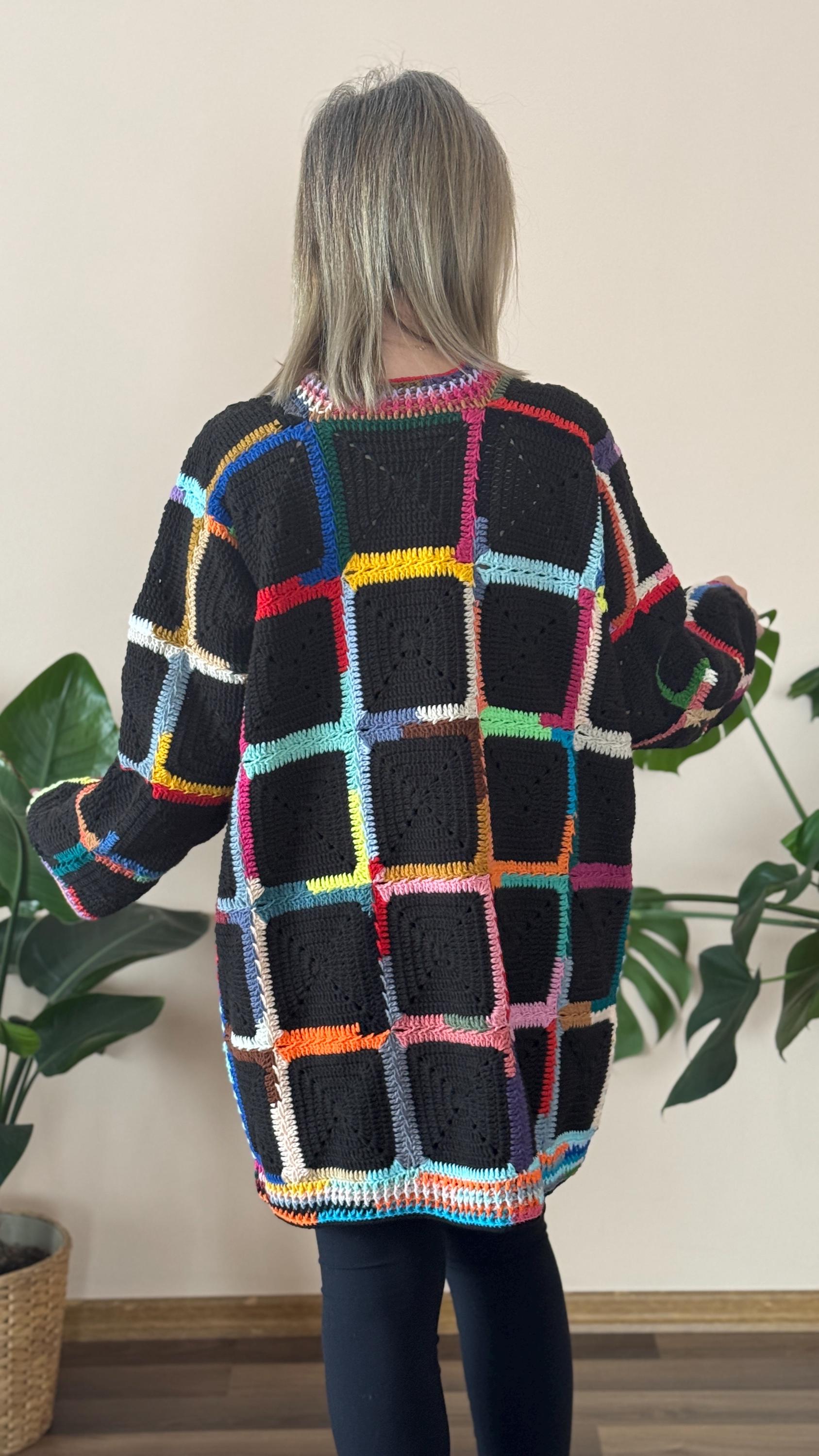 PİCASSO CROCHET CARDIGAN Hand Made Grannysquare Limited Edition - Etsy