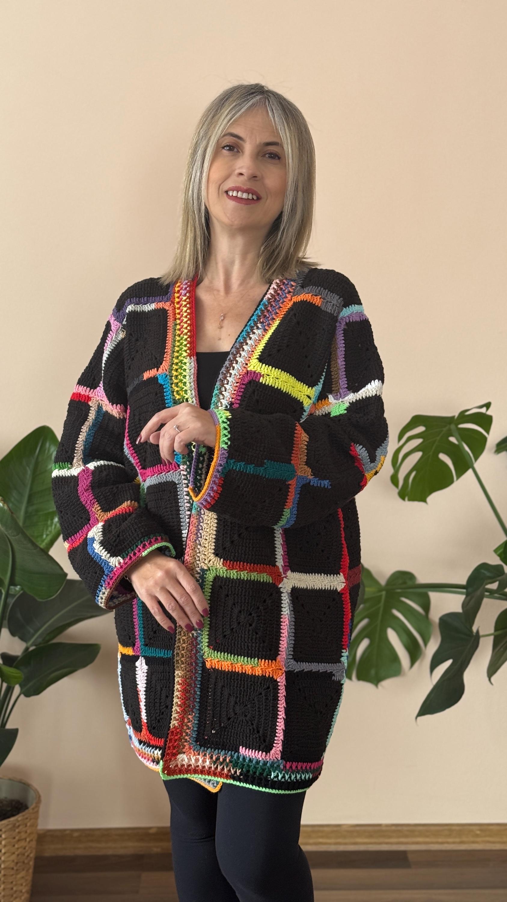 PİCASSO CROCHET CARDIGAN Hand Made Grannysquare Limited Edition - Etsy