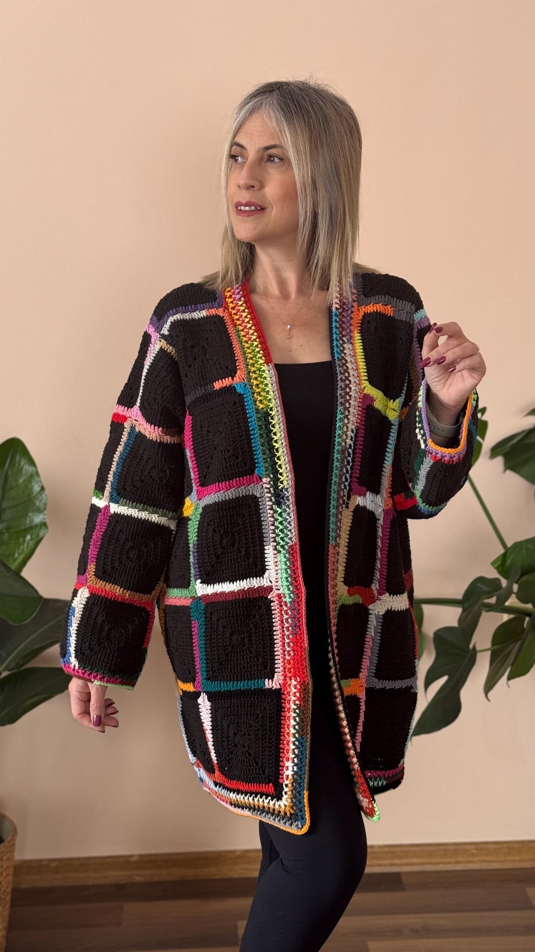 PİCASSO CROCHET CARDIGAN Hand Made Grannysquare Limited Edition - Etsy