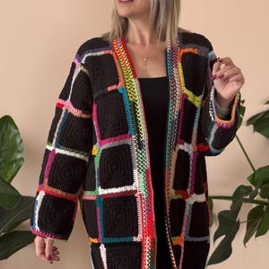 PİCASSO CROCHET CARDIGAN Hand Made Grannysquare Limited Edition - Etsy