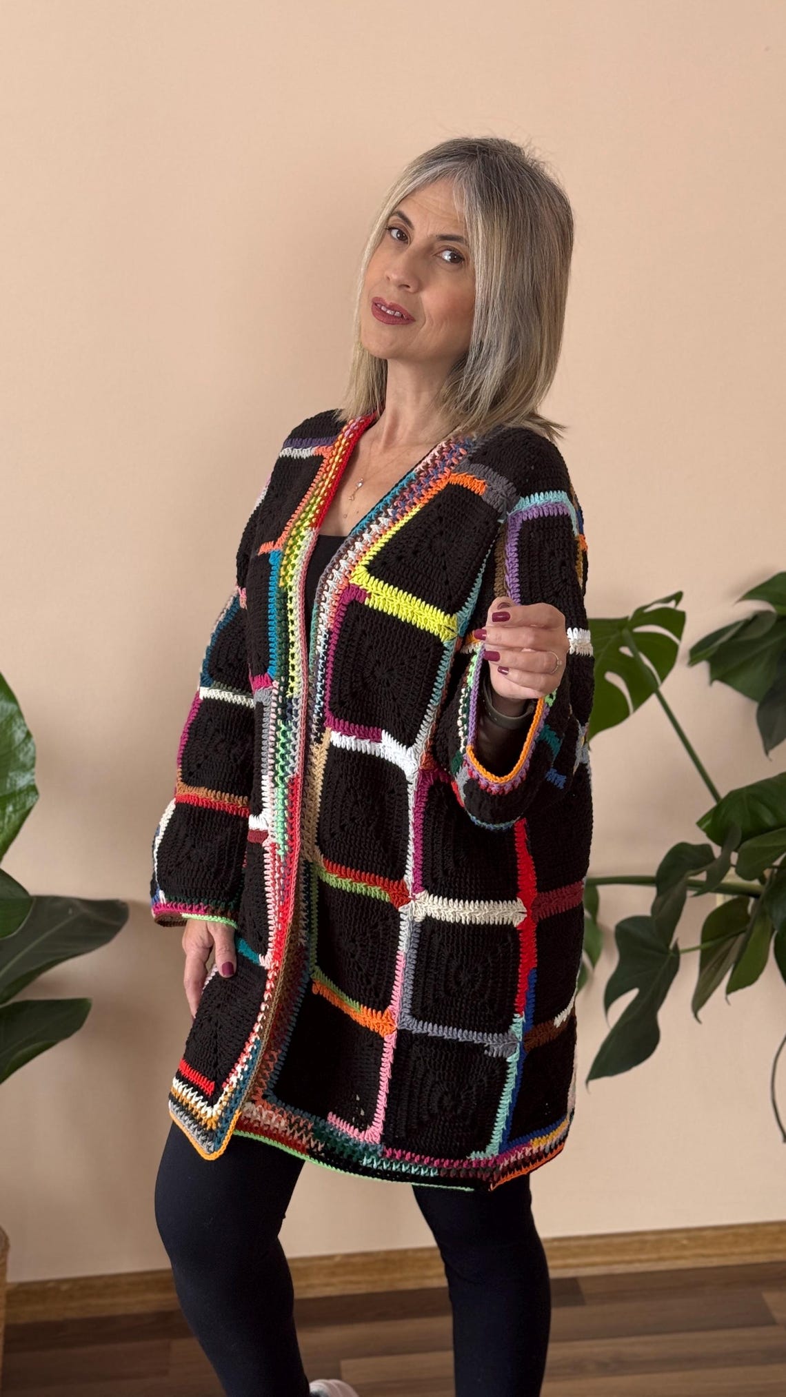 PİCASSO CROCHET CARDIGAN Hand Made Grannysquare Limited Edition - Etsy