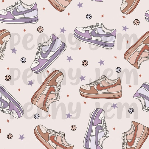 Sneaker Seamless Design // Retro Design // Sneaker Fabric // - Etsy