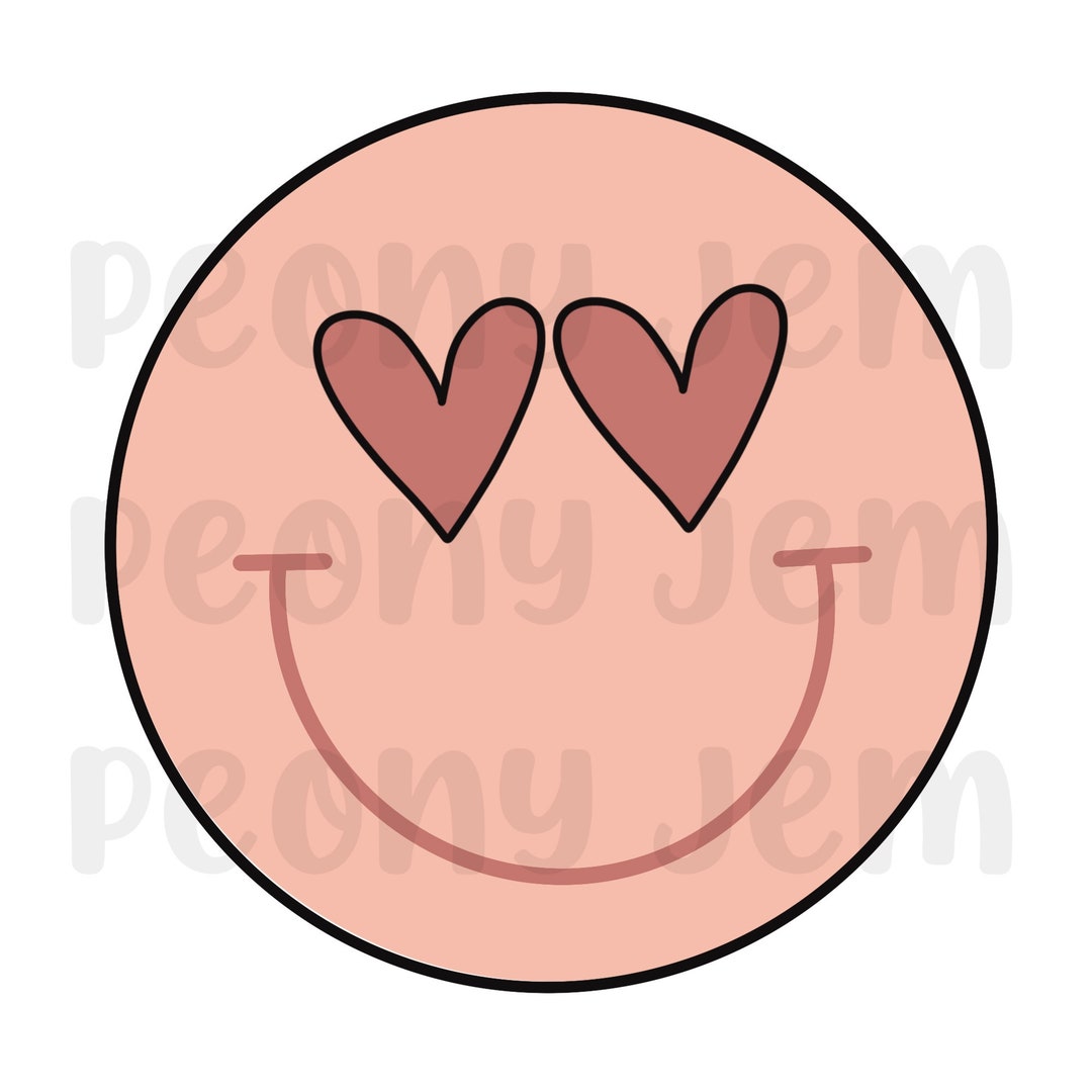 Heart Eyes Smiley Face Png // Smiley Png // Smiley Face // Sublimation ...