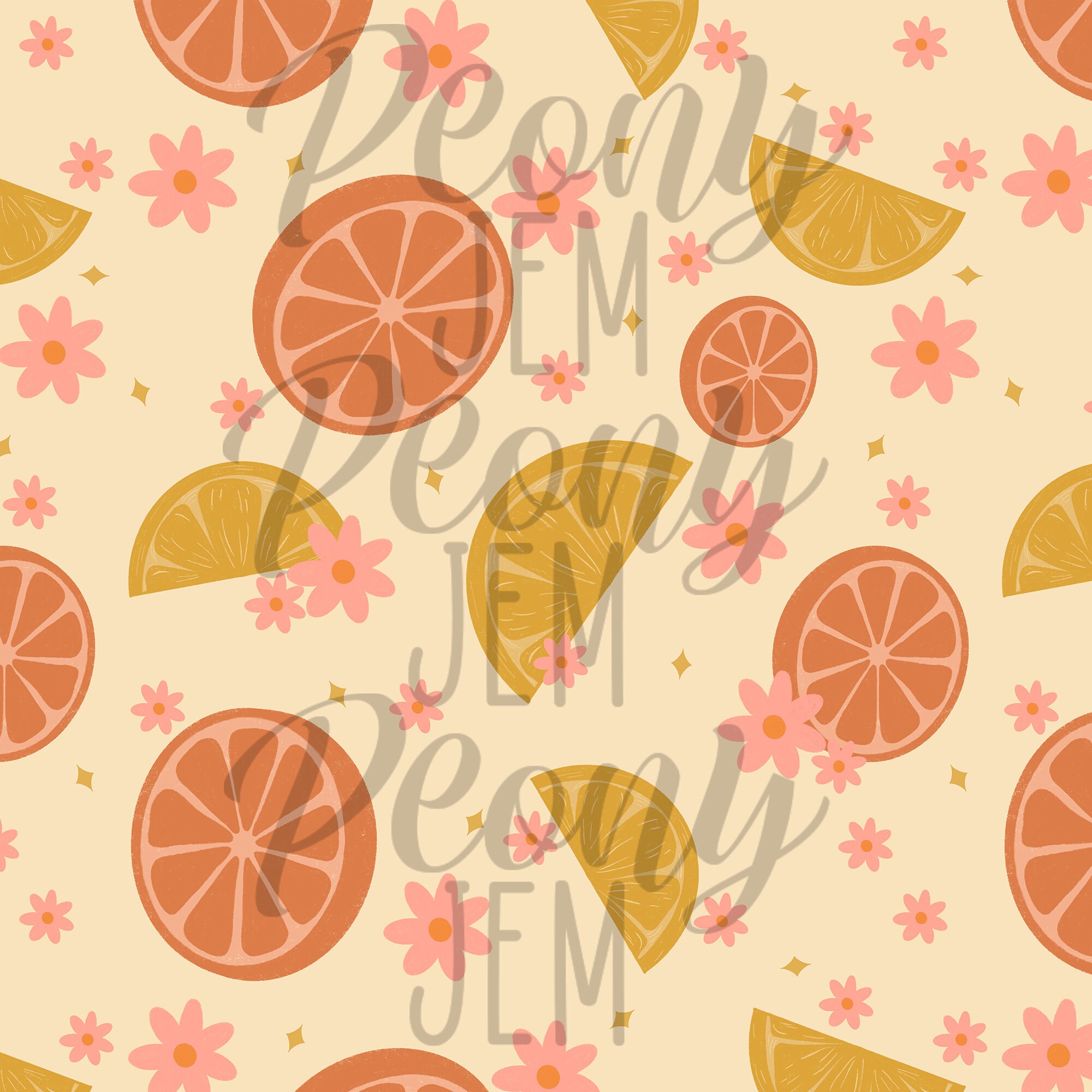 Oranges Seamless Design // Citrus Design // Retro Floral // - Etsy UK