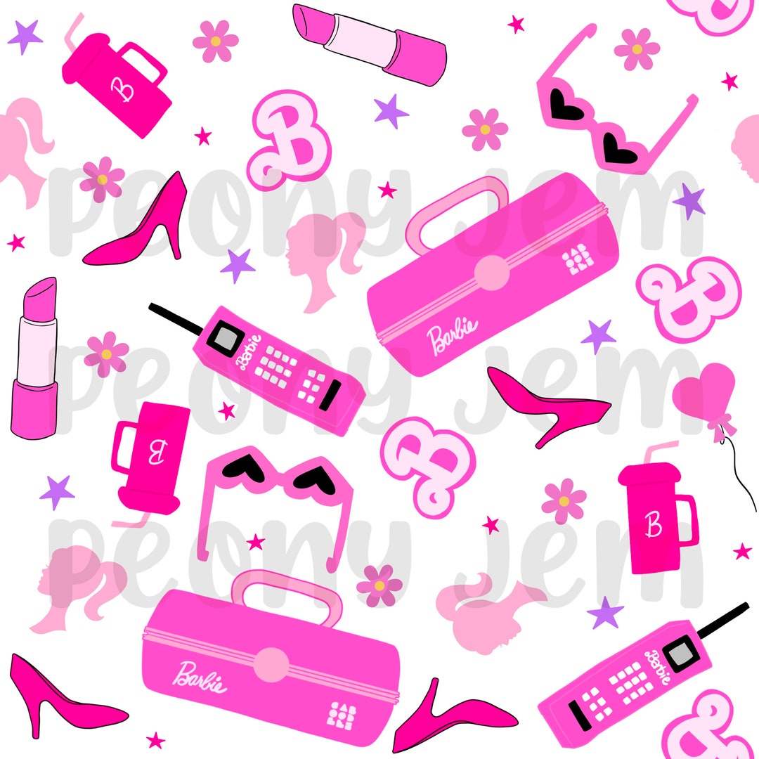 Girly Seamless Design // Pink Design // Doll Fabric // Seamless Pattern ...