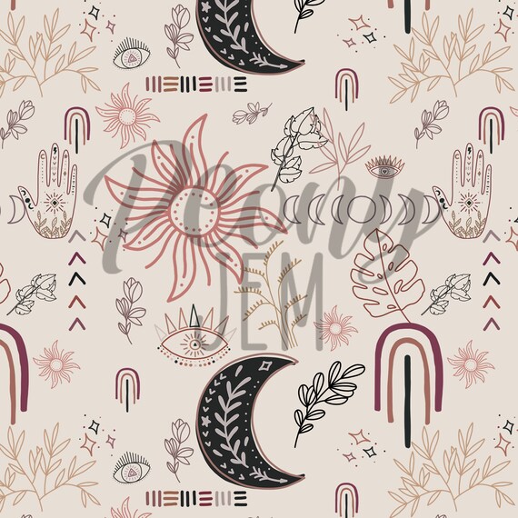 Boho Seamless Design // Bohemian Design // Boho Fabric // | Etsy