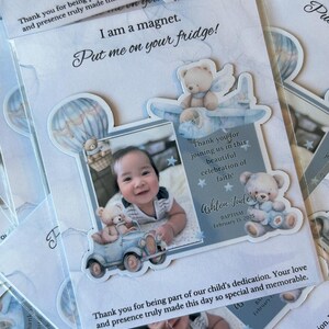 Custom Fridge/ref Magnets, Teddy Bear Christening Ref Magnet, Bear ...