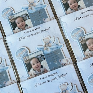 Custom Fridge/ref Magnets, Teddy Bear Christening Ref Magnet, Bear ...