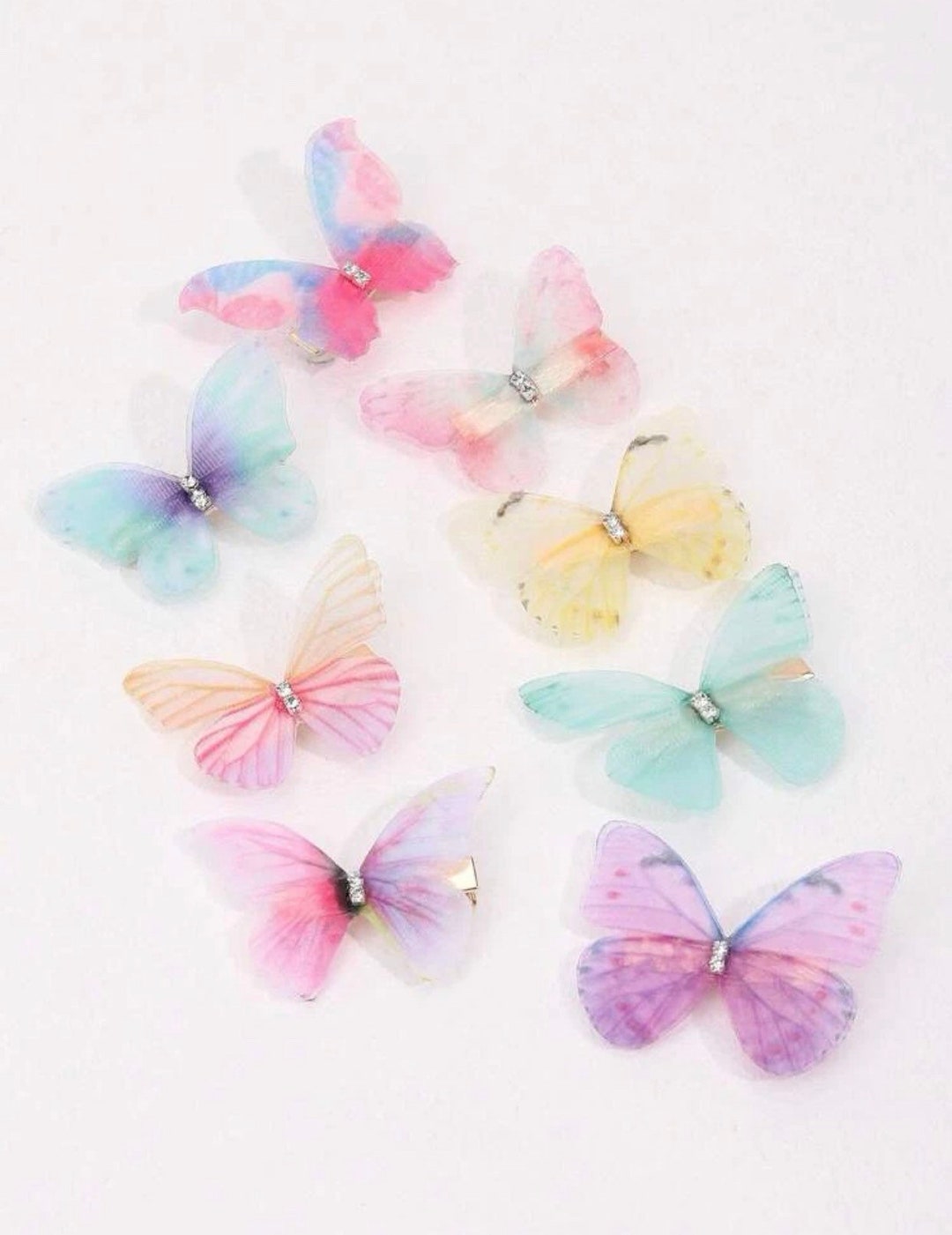 Tutti Frutti Colorful, Bright Neon Monarch Butterfly Clips Set, Fairy ...
