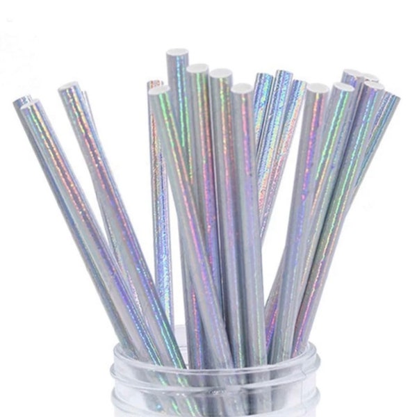 Silver Paper Straws - Etsy