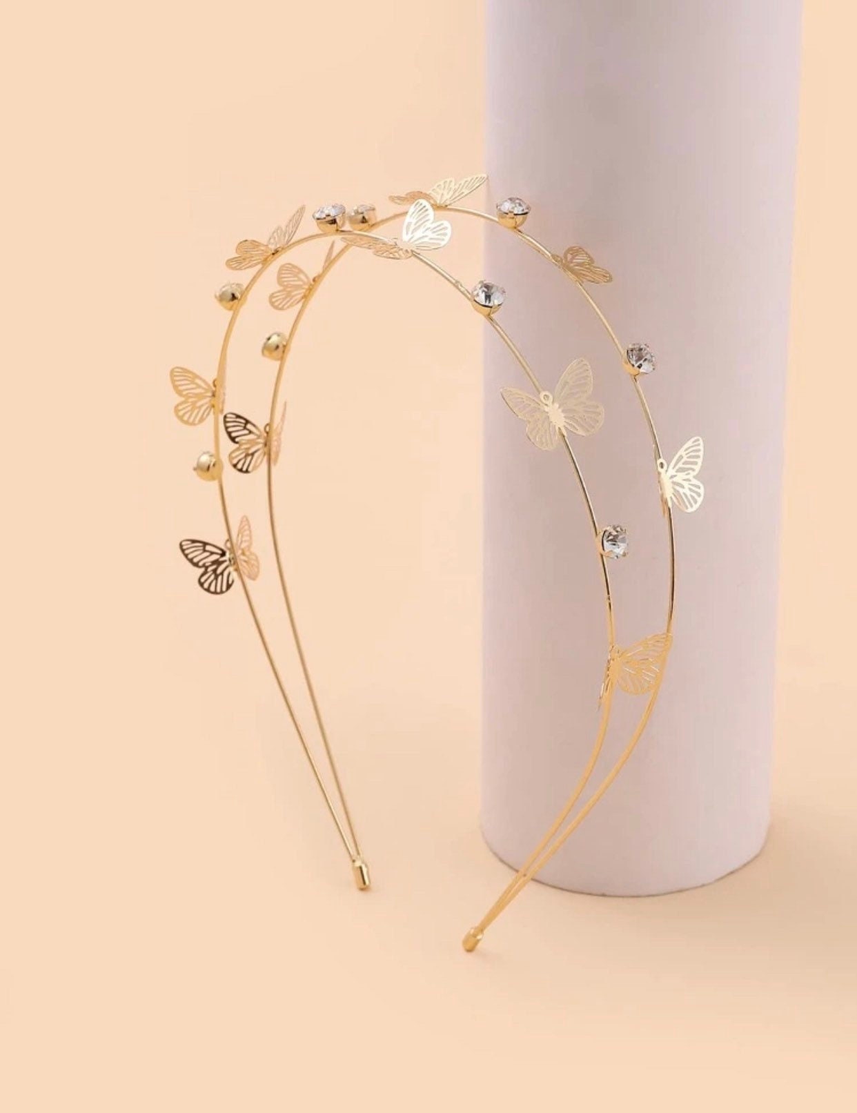 Gold Butterfly Head Hair Band - Etsy