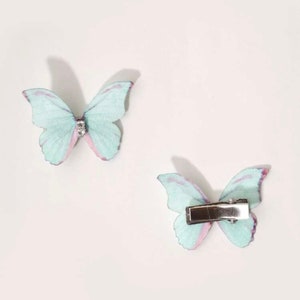 Mint Green Blue Butterfly Clips Set, Toddler Clips, Monarch 3d ...